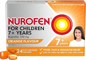 Nurofen For Children 7+ Years Chewable Capsules Pain Relief Orange ...