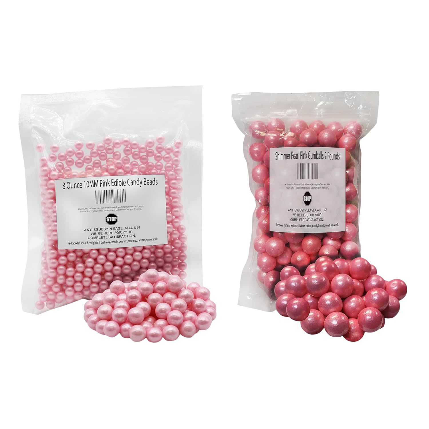 Amazon.com : Light Pink Pearl Gumballs 1 Inch-2 Pound + 8 Ounce 10MM ...