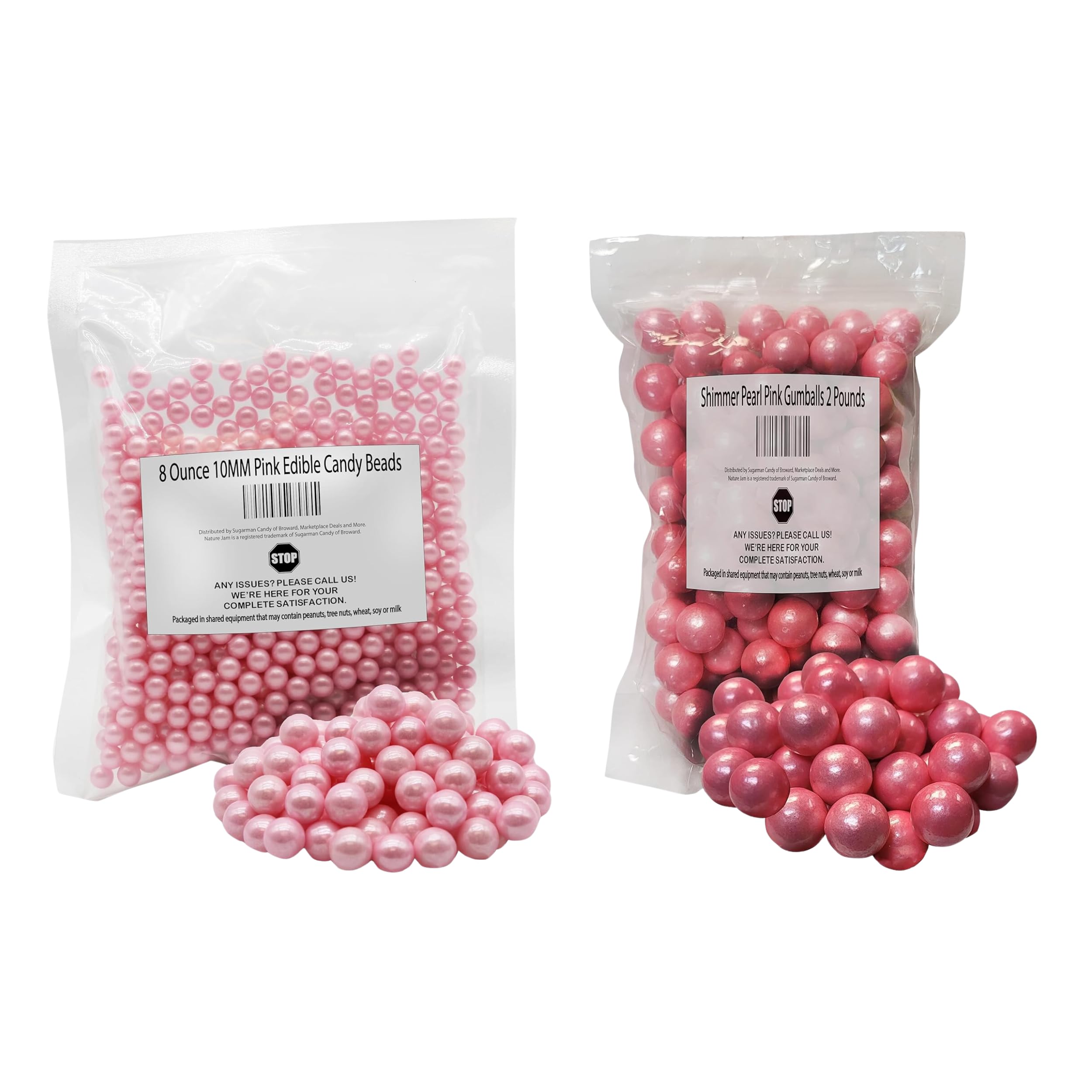 Amazon.com : Light Pink Pearl Gumballs 1 Inch-2 Pound + 8 Ounce 10MM ...