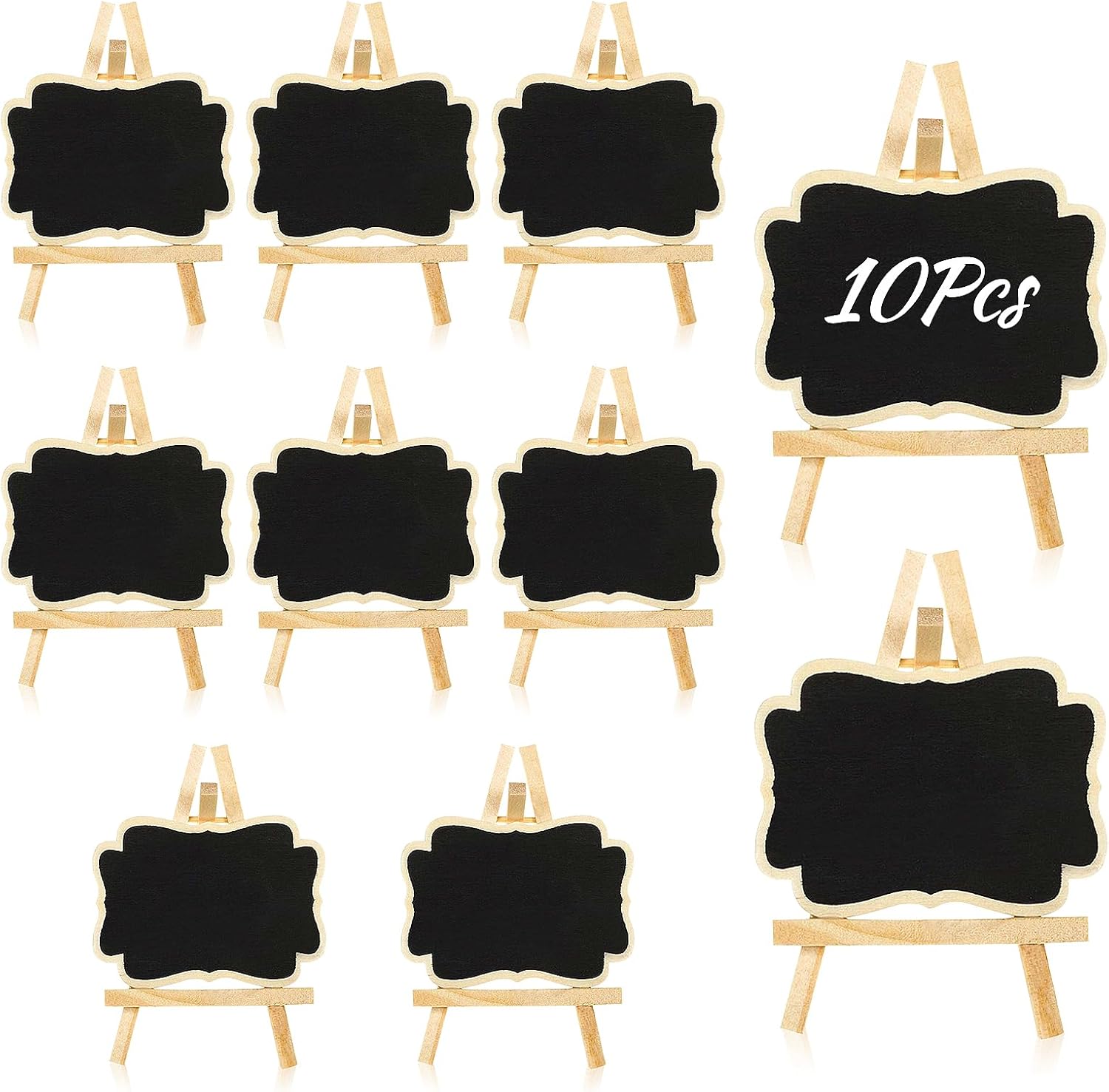 Mini Chalkboard Signs with Stand, 10 PCS Small Chalk Boards Wooden ...