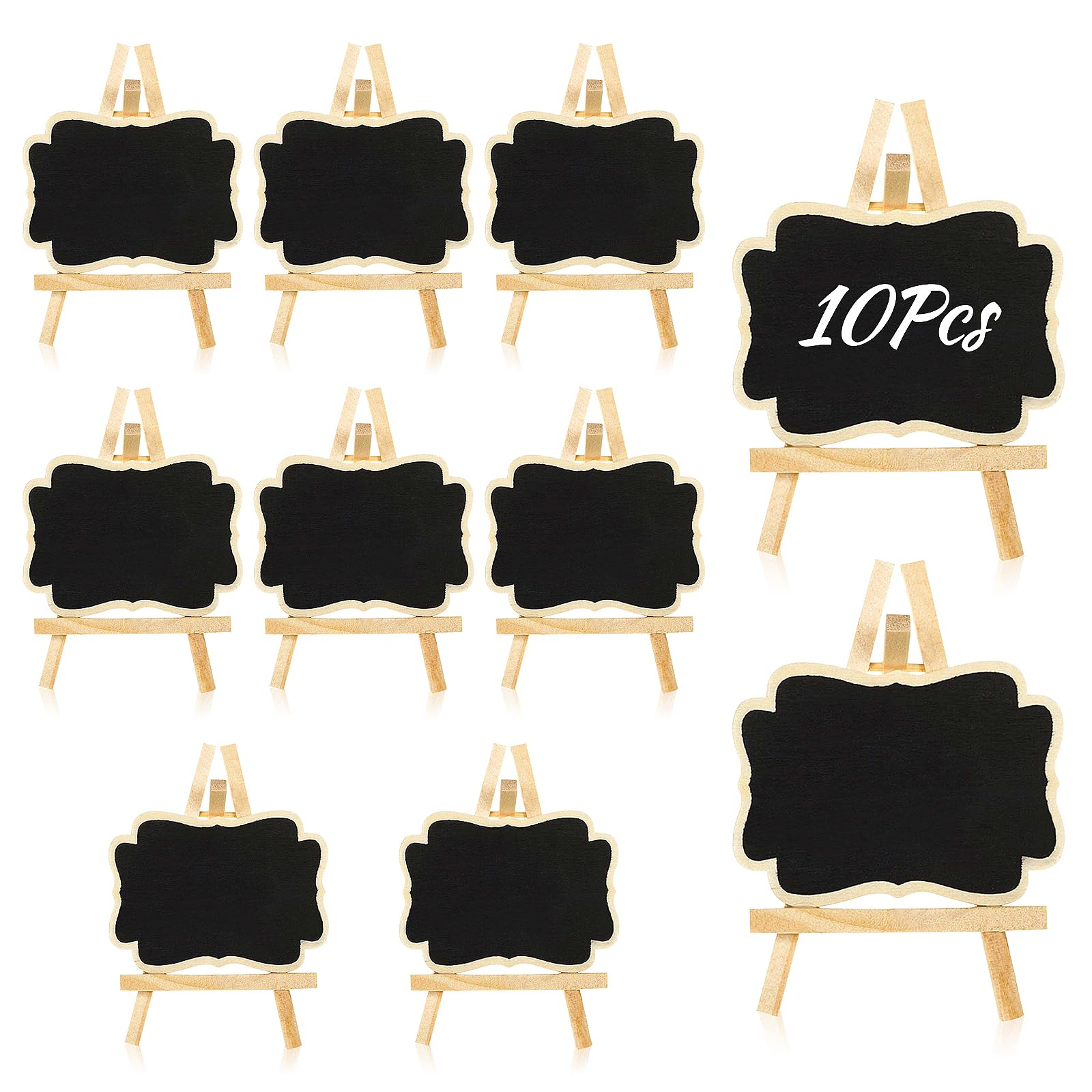 Mini Chalkboard Signs with Stand, 10 PCS Small Chalk Boards Wooden ...