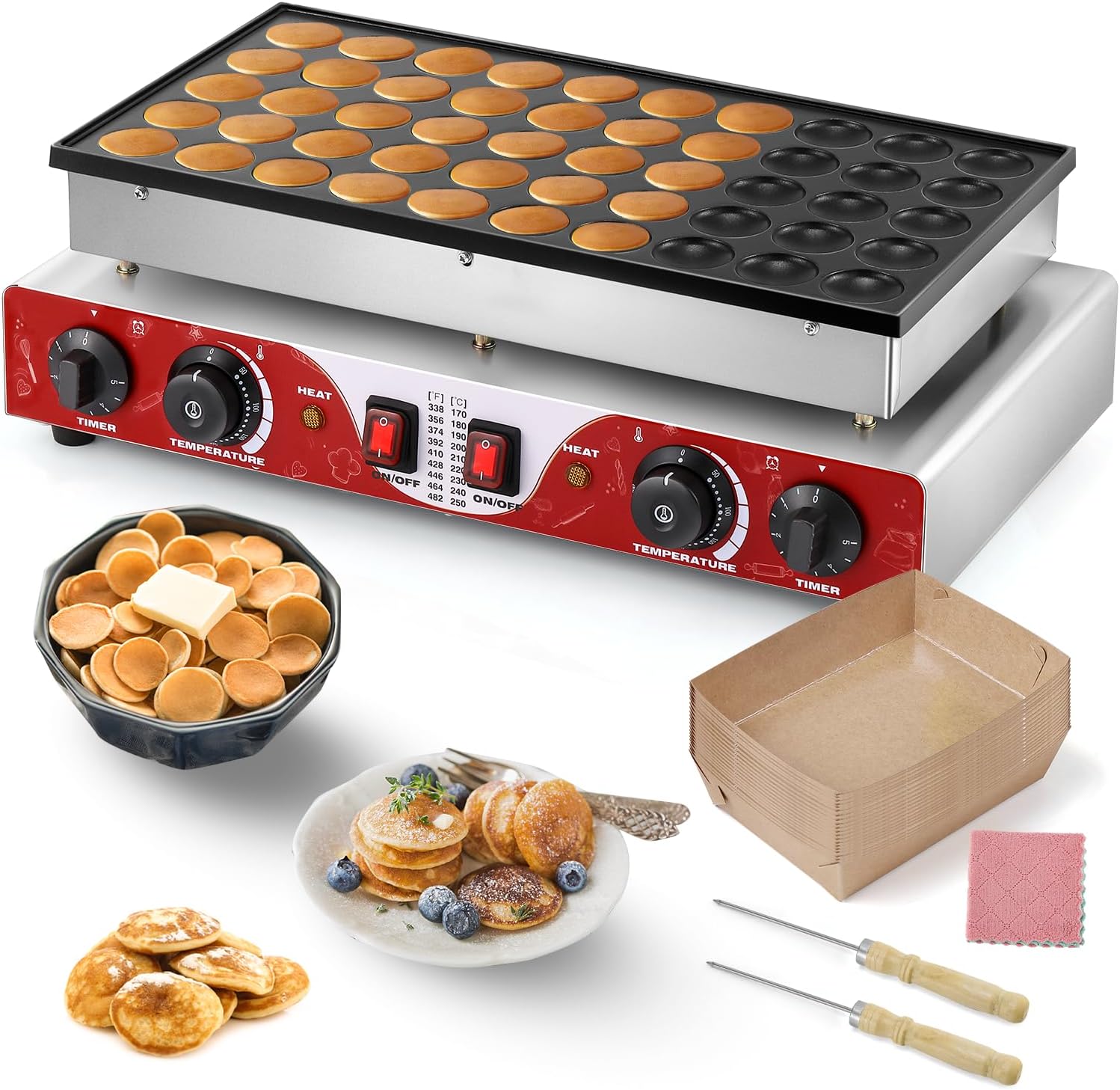 Amazon.com: Moongiantgo Mini Pancake Maker Machine 50pcs, Non-Stick ...