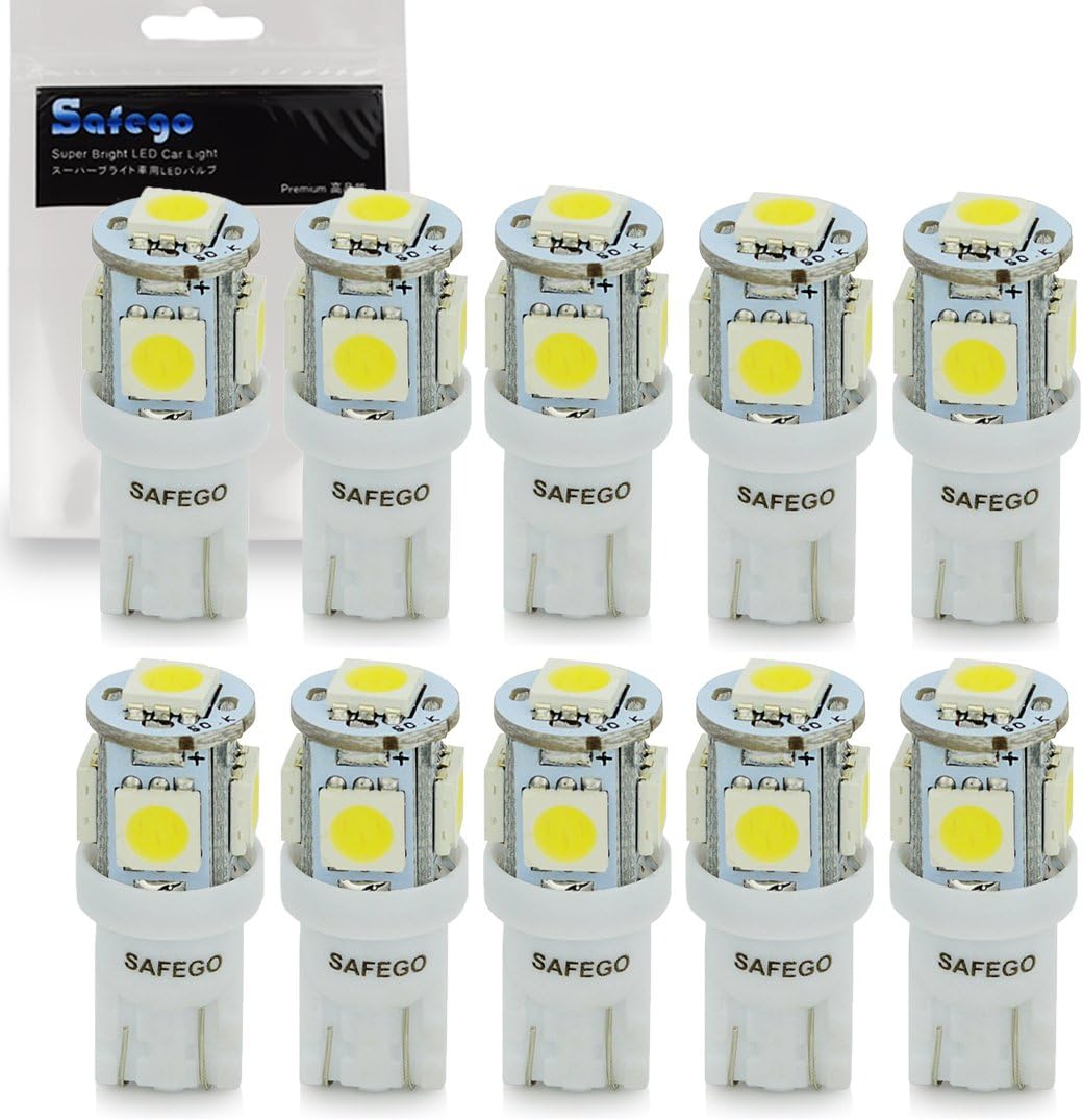 Safego W5W 501 LED Bulbs T10 194 168 Led Car Bulbs Super Bright White ...