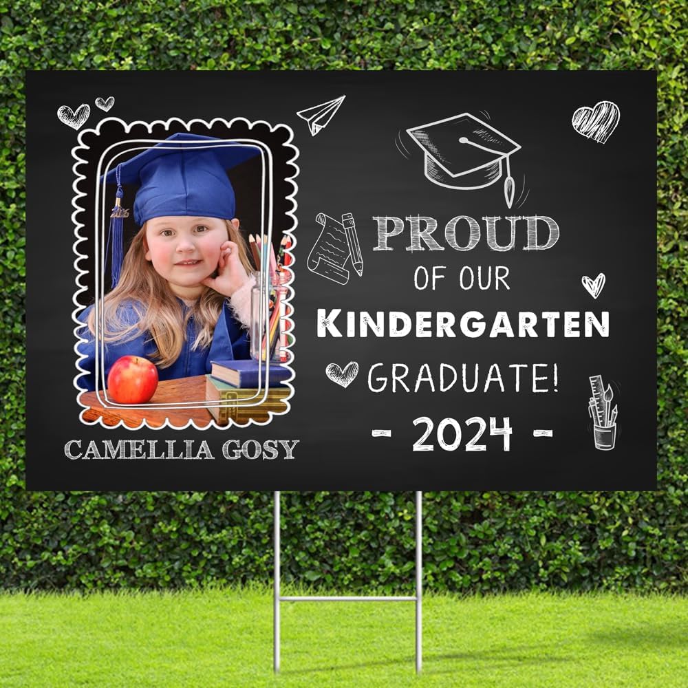 Amazon.com : Personalized Kindergarten Graduation Yard Sign 2024 With ...
