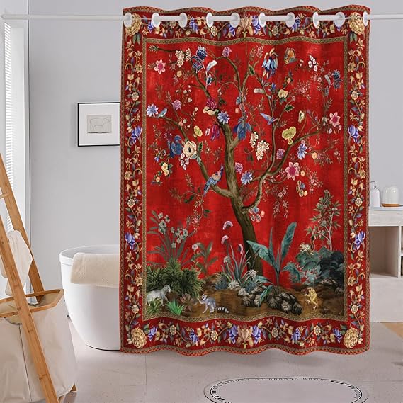 Amazon.com: No Hook Boho Floral Hookless Bohemian Colorful Bright ...