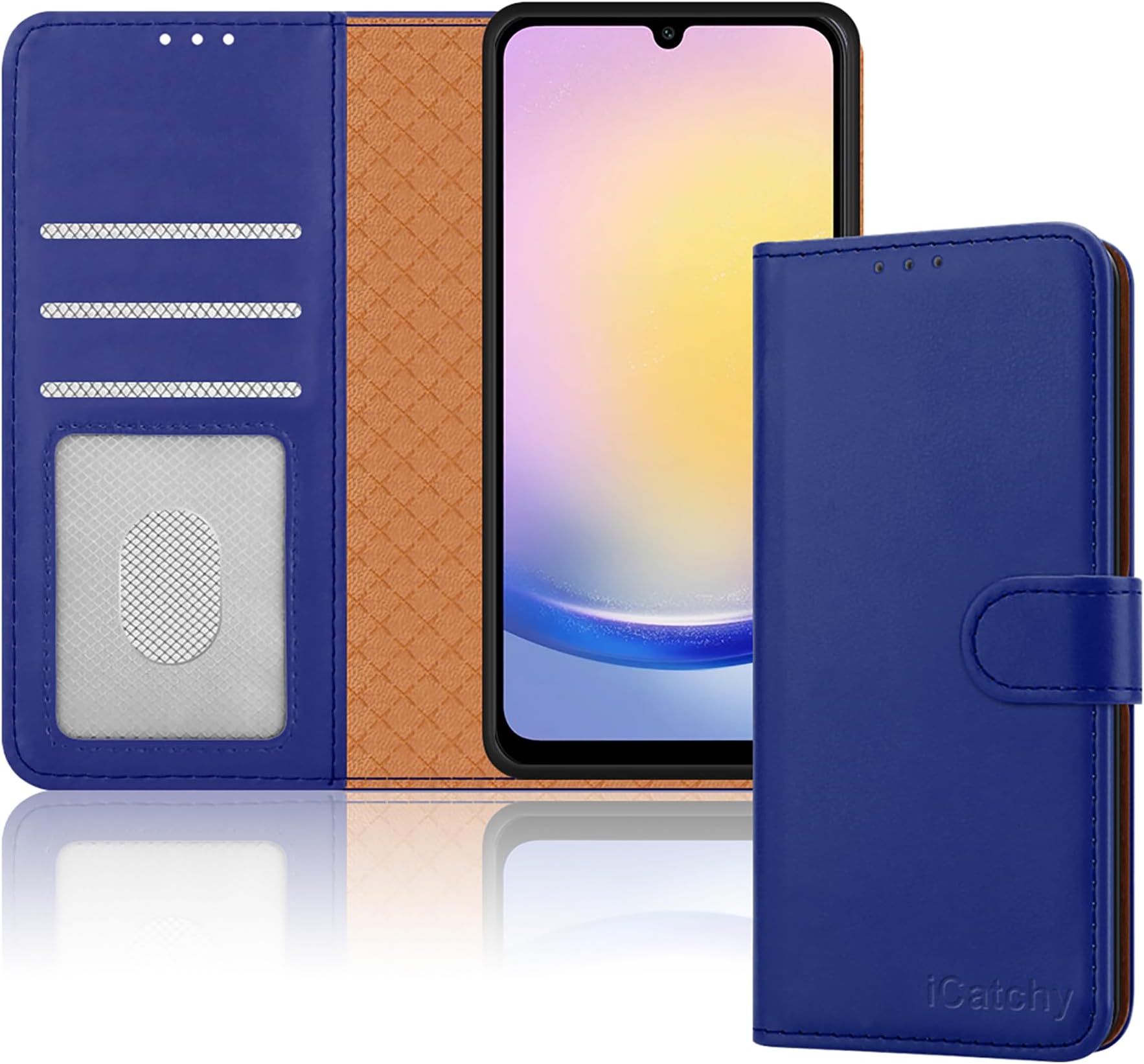 iCatchy for Samsung Galaxy A25 Case Leather Wallet Book Flip Folio ...