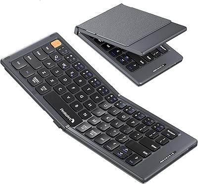 Amazon.com: iClever Foldable Bluetooth Keyboard, BK18 Foldable Keyboard with Touchpad and Number ...