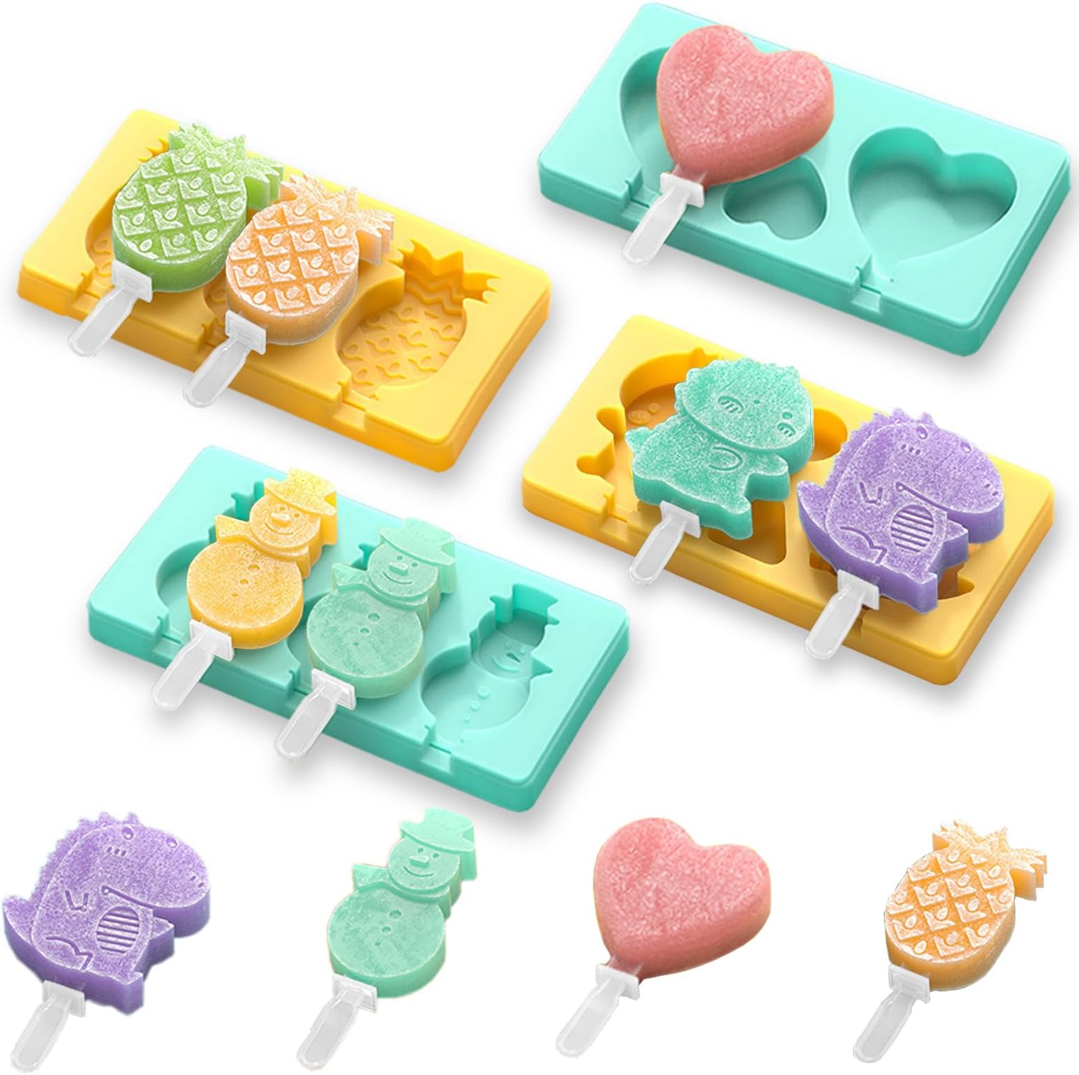 Amazon.com: Reusable Ice Lolly Pop Mold Popsicle Maker with Straw - BPA ...