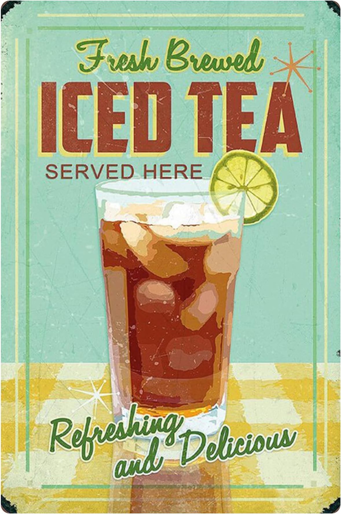 Amazon.com: Iced Tea Kitchen Home Decor Retro Vintage Metal Tin Sign 12 ...