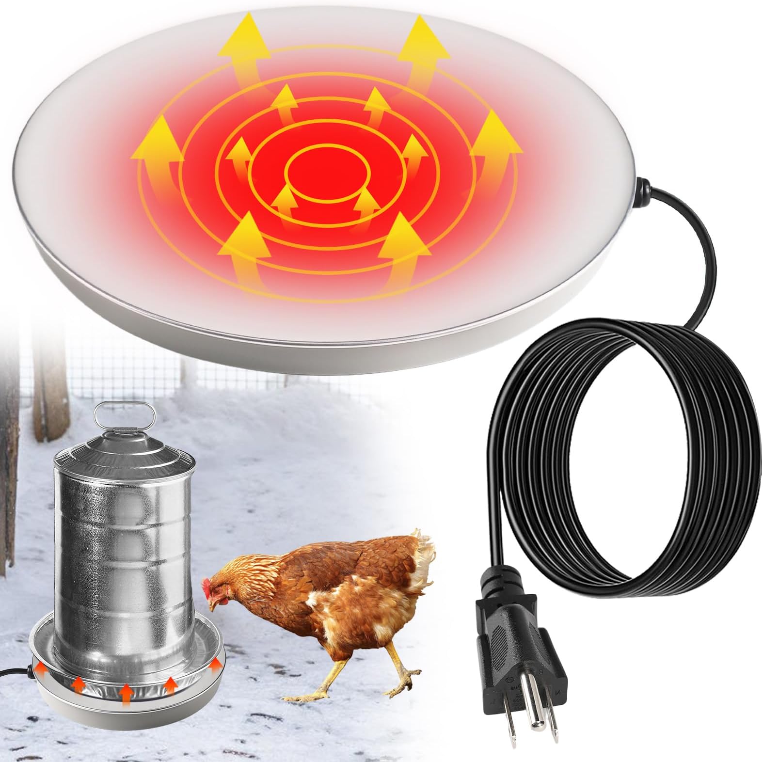 Amazon.com : Dreyoo Chicken Feeder and Waterer Set, Heated Poultry ...