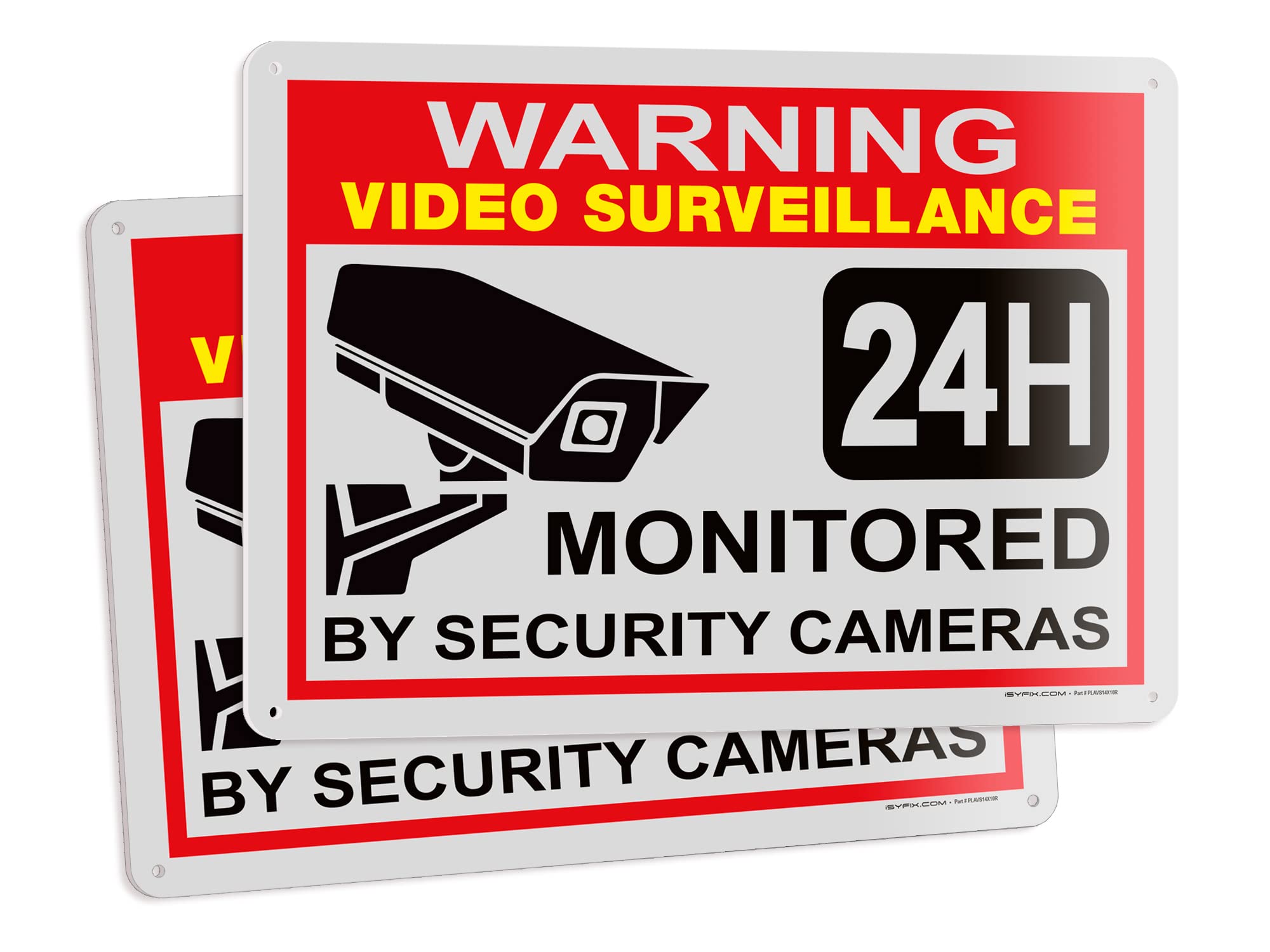 Amazon.com: iSYFIX Video Surveillance Sign – 2 Pack Reflective Silver ...