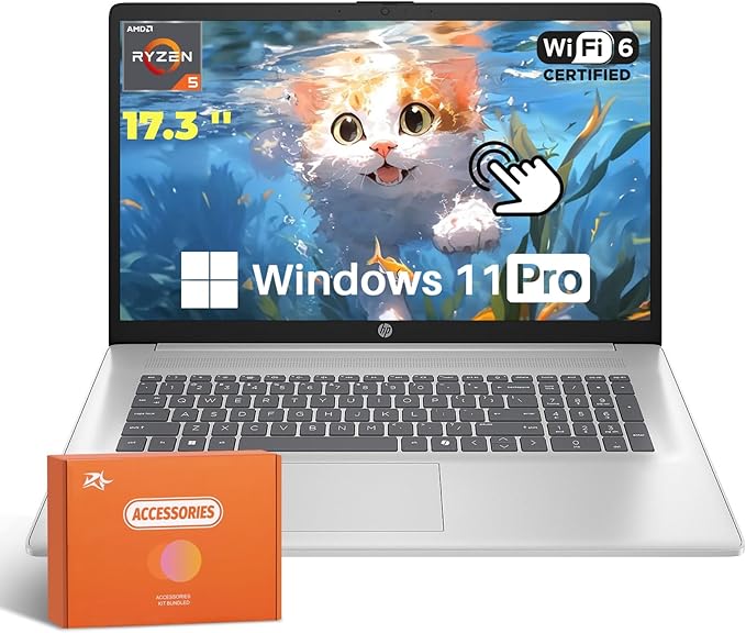 Amazon.com: HP 17 Inch Touchscreen Laptop Computer 2025, AMD Ryzen 5 ...