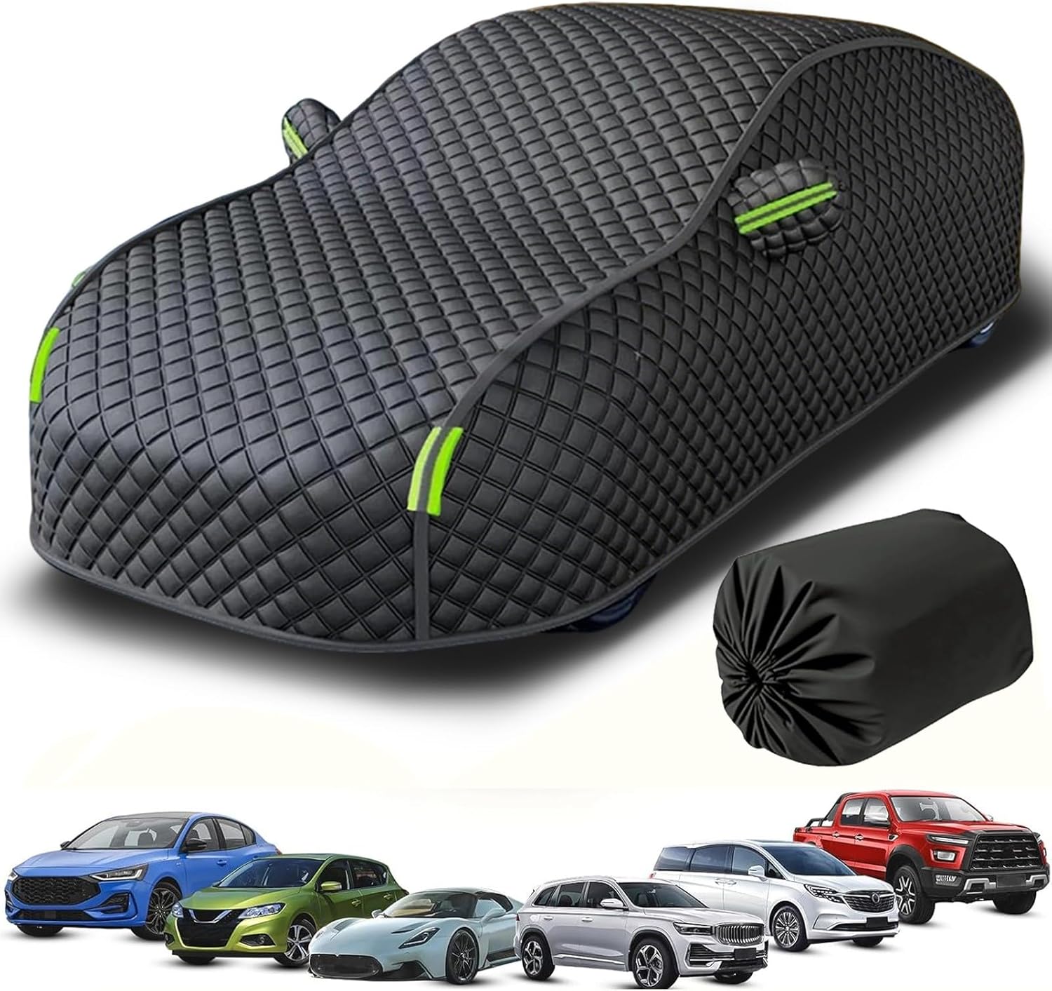 Padded Hail Protection Car Cover,5-Layer Heavy Duty Anti-Hail Car ...