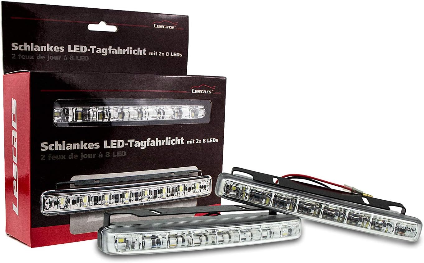 ONCCI LED Tagfahrlicht,12V 2 x Stück 8 LED Tagfahrlicht E4 R87 StvzO ...