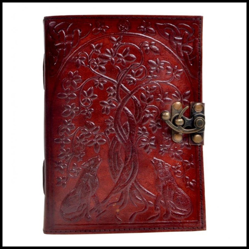 Urban Craft Wolf embossed Leather & Handmade Paper Diary Notebook ...
