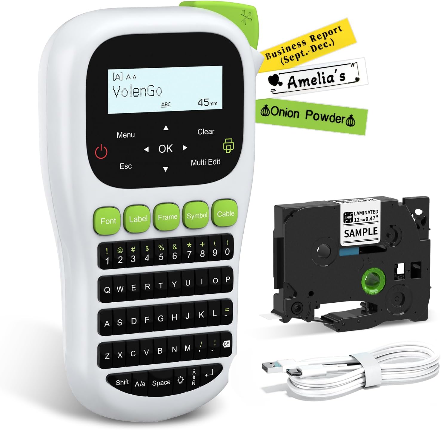 H1100 Label Maker, Label Maker Machine with Tape 12mm Laminated ...