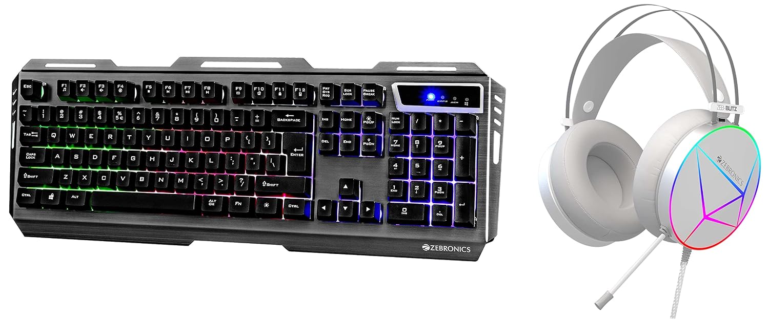 ZEBRONICS Zeb-Blitz USB Gaming Wired Over Ear Headphones with Dolby ...