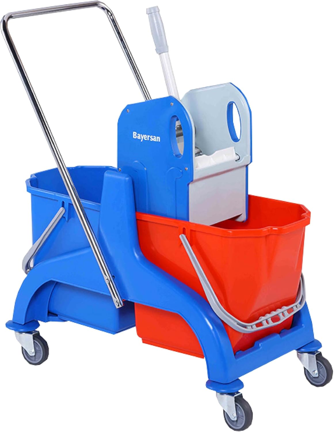 Bayersan Double Mop Bucket With Wringer Wheels Carrying Handle Floor ...