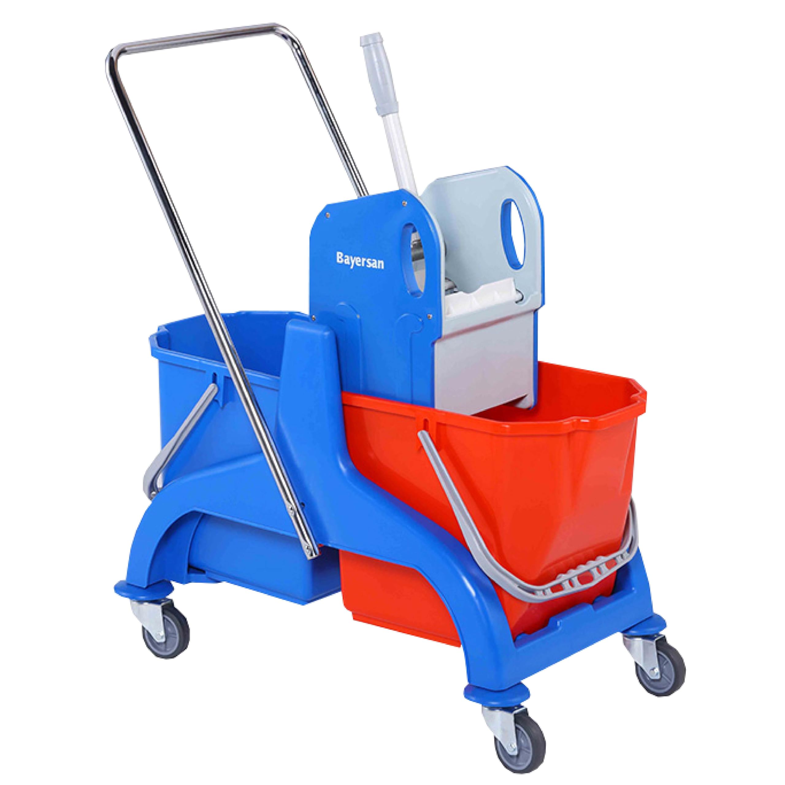 Bayersan Double Mop Bucket With Wringer Wheels Carrying Handle Floor ...