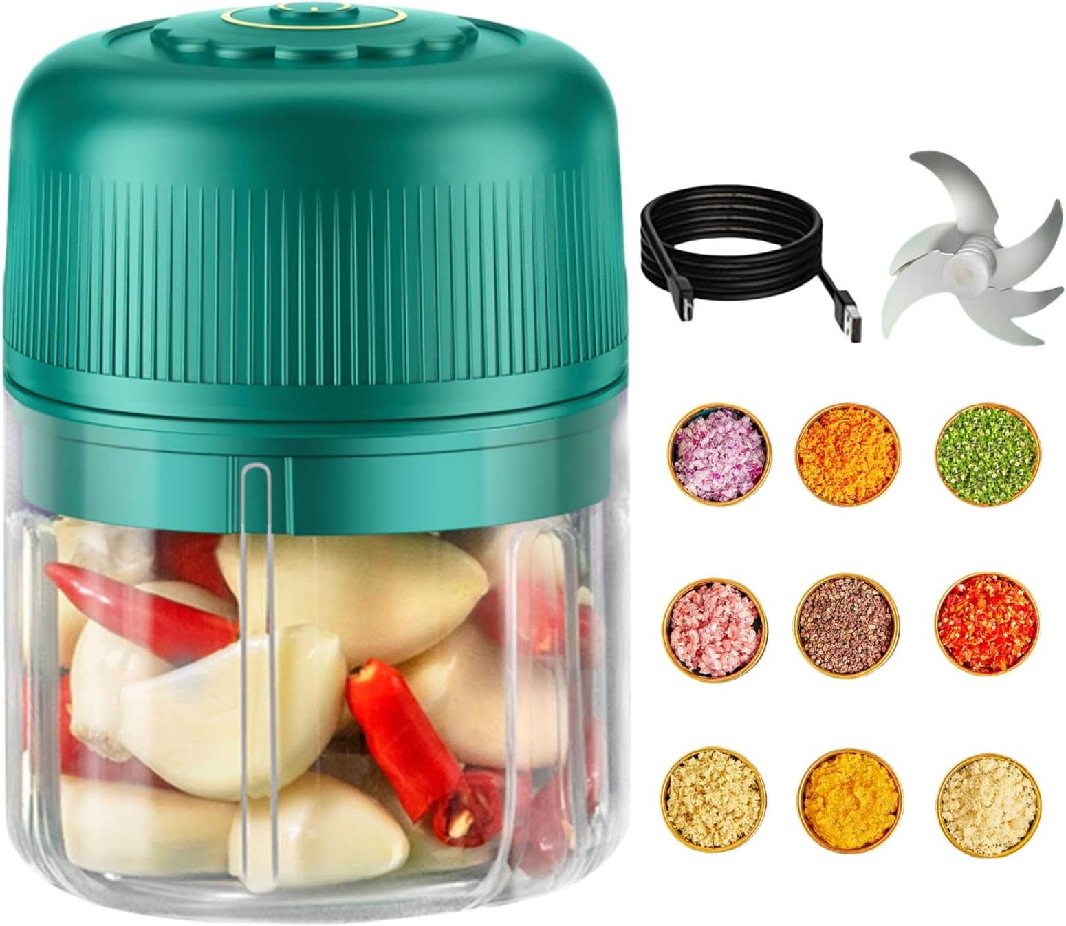 Amazon.com: Electric Garlic Chopper, Mini Portable Veggie Chopper ...