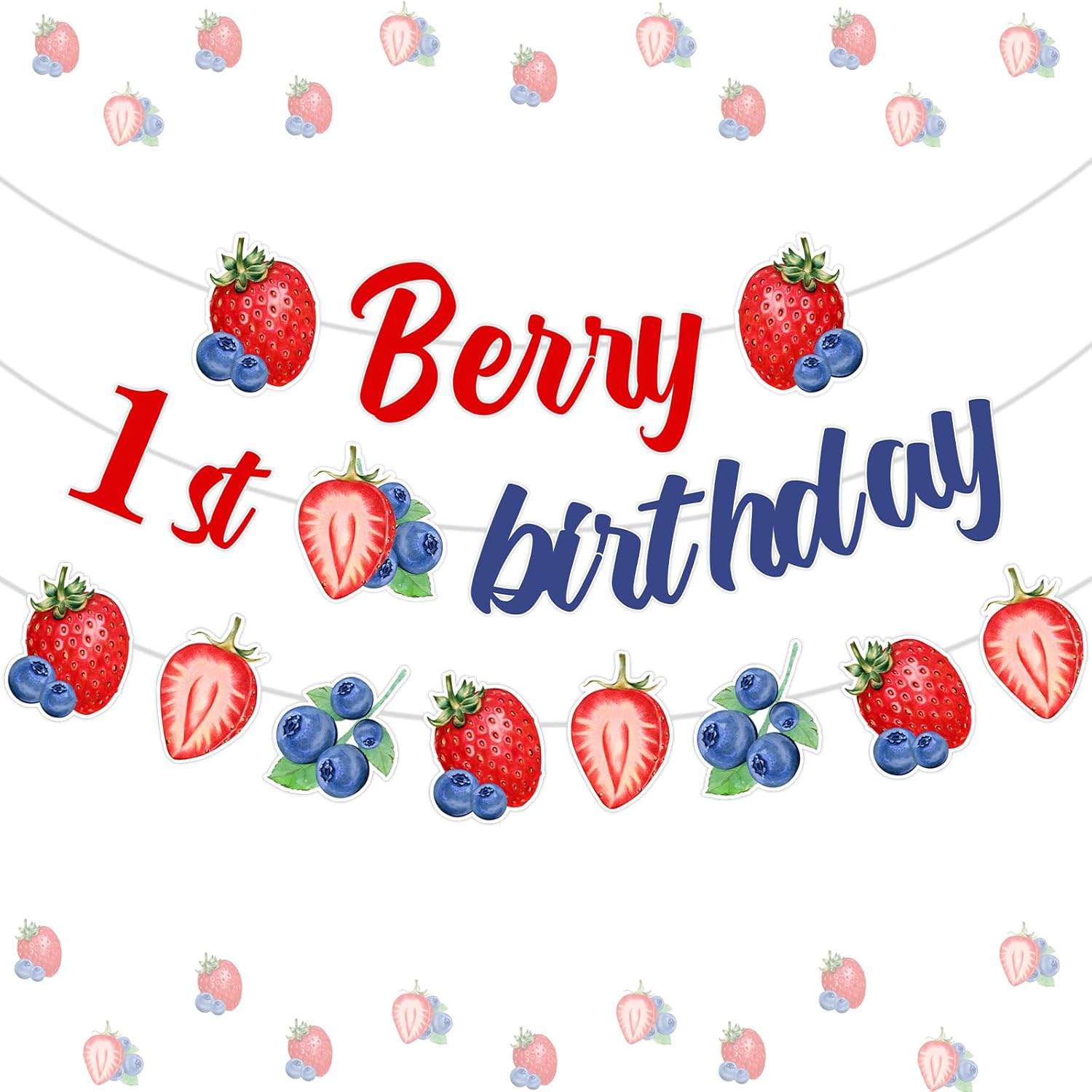 Amazon.com: Cheereveal Berry 1st Birthday Bunting Garlands for Girls ...