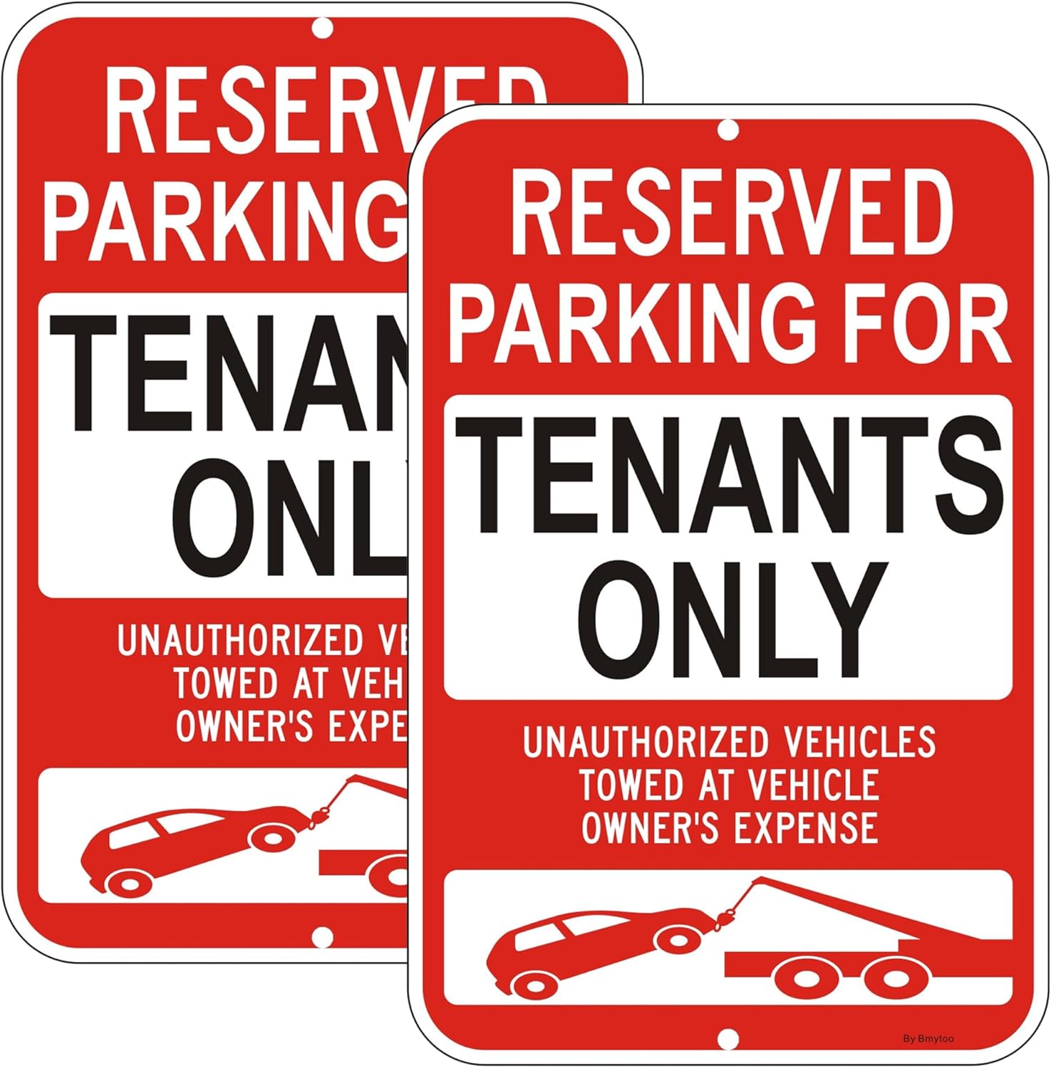 2 Pack Reserved Parking For Tenants Only Sign, 18" x 12" Unauthorized ...