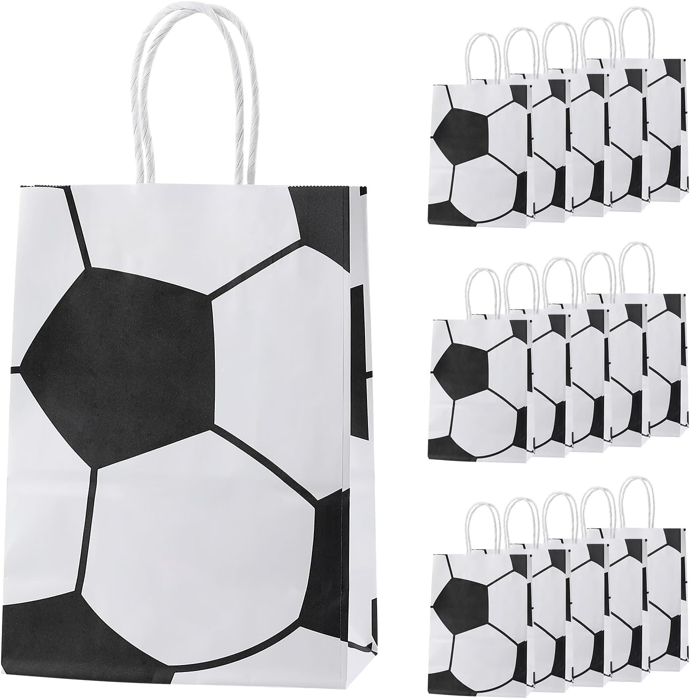 16Pcs Football Paper Party Bags Gift Bags,Soccer Themed Party Paper ...