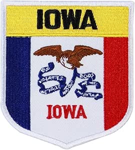 Amazon.com: State Flag Shield Iowa Patch Badge Travel USA Seal ...