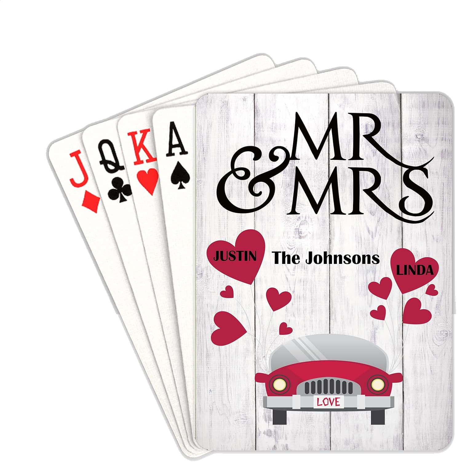 Amazon.com: Mr Mrs Playing Cards Wedding Favor Poker Cards Custom ...