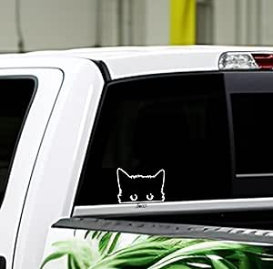 Amazon.com - JJTOBER Pack of 2 Peeking Cute Black Cat Vinyl Stickers ...
