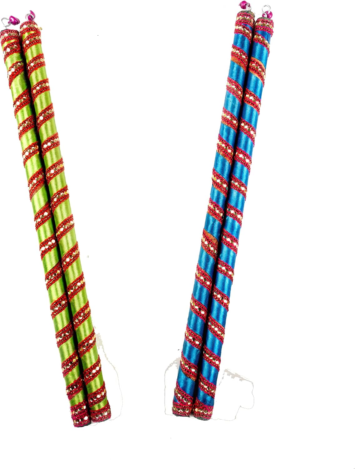 Traditional Dandiya Garba Decorative Sticks set of 2 Pairs for Navratri ...