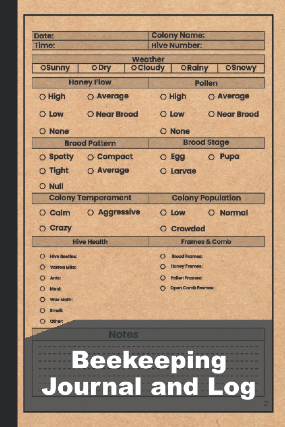Beekeeping Journal and Log: Beginning Beekeeping Log Book and ...