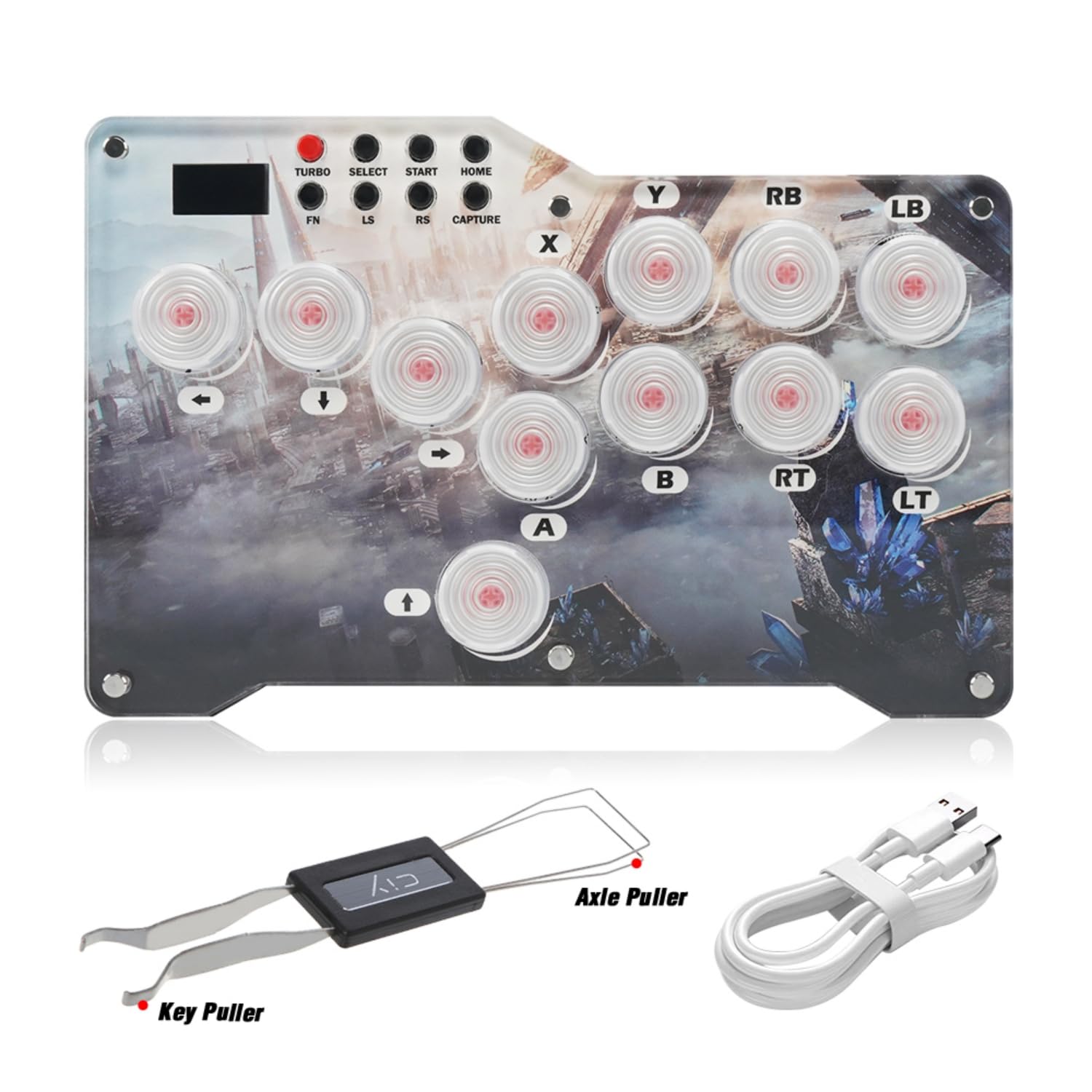 Amazon.com: BITFUNX Gaming Keypad, Arcade Stick Gamepad Pro Leverless ...