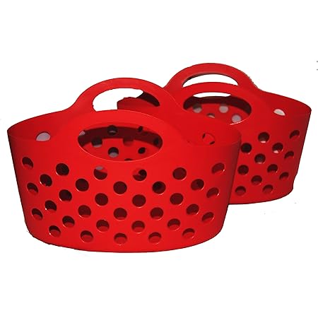 Amazon.com: Flexible Plastic Basket Totes 2 pack (Blue) : Home & Kitchen