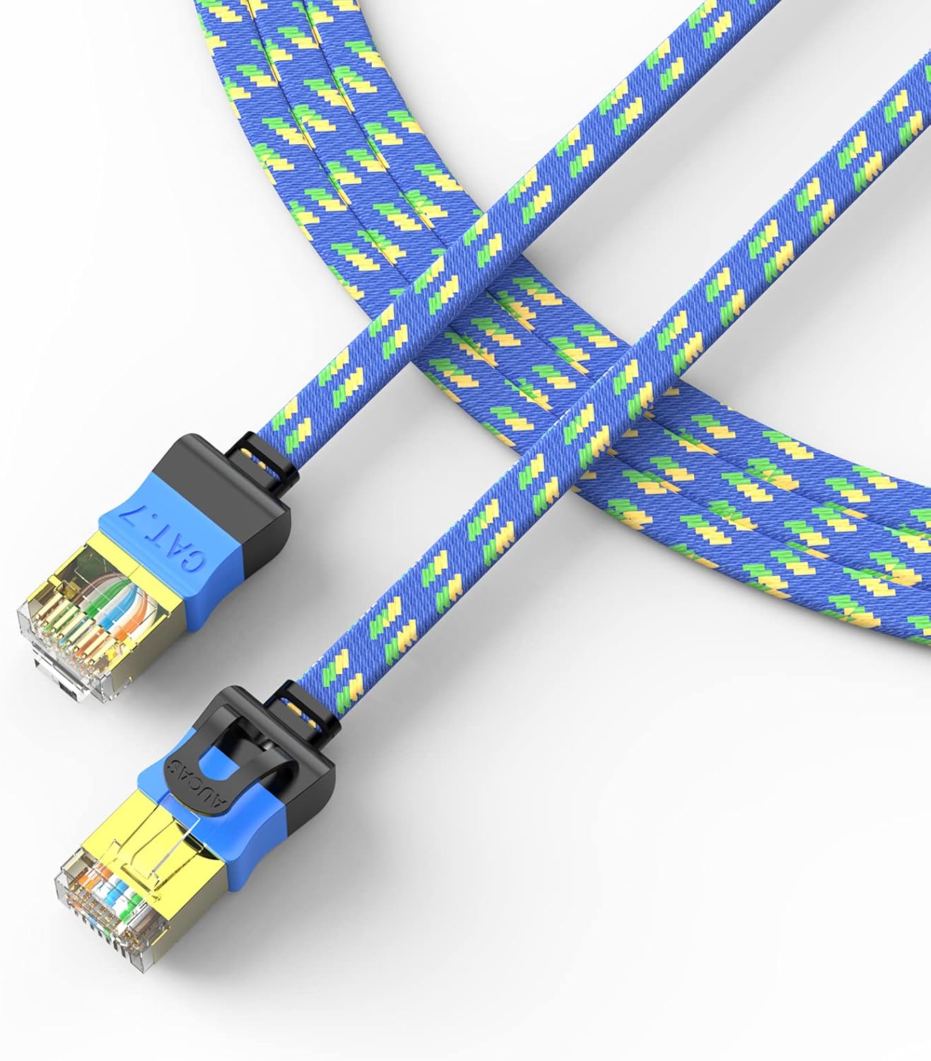 Amazon.com: AUCAS CAT7 Ethernet Cable High Speed (10Gigabit 600MHz ...