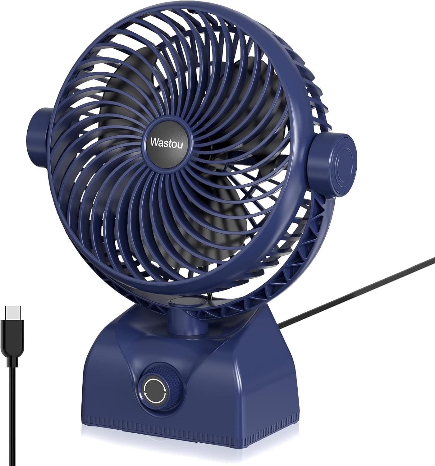 Amazon.com: Wastou Desk Fan, USB Rechargeable Battery Operated Table ...