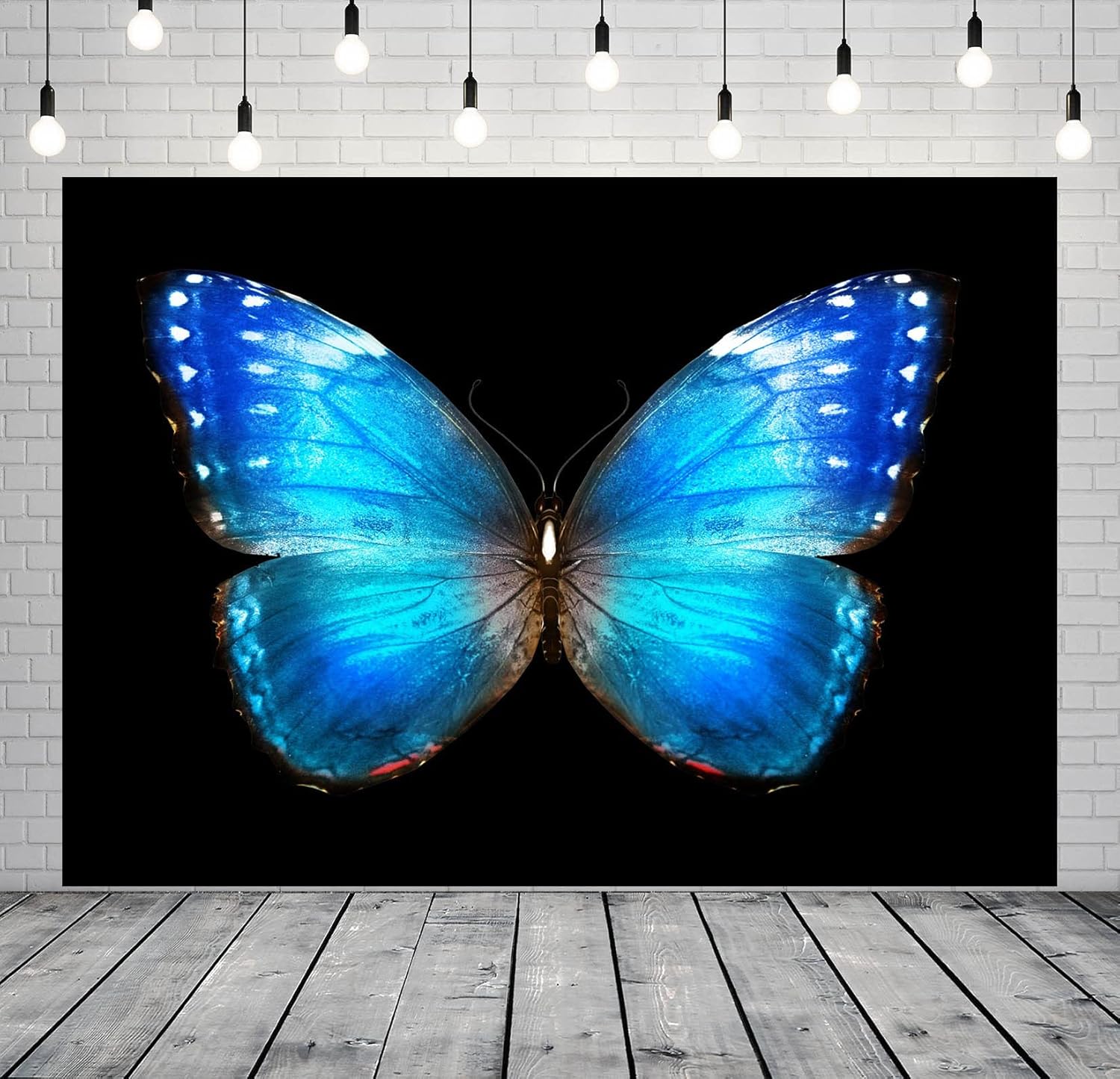 Amazon.com : BELECO 7x5ft Fabric Blue Butterfly Backdrop for ...