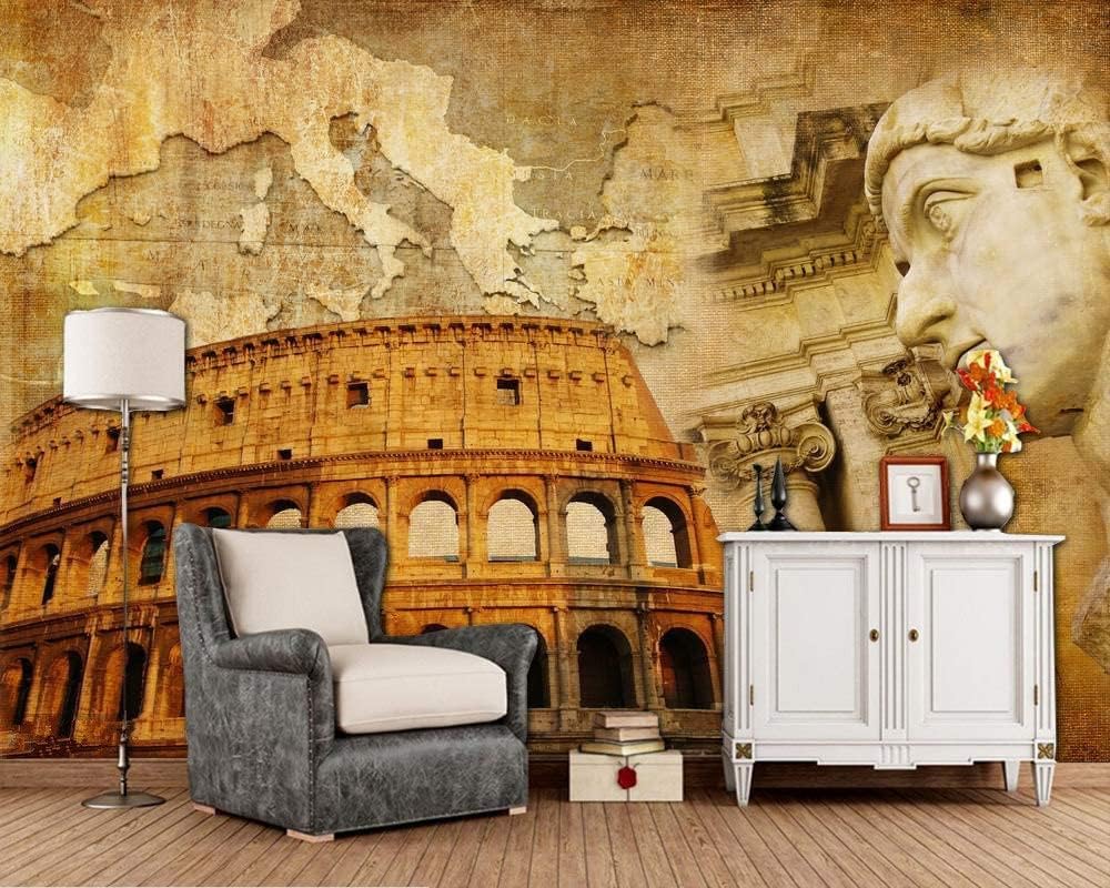 Wall Mural Retro Building Figures | Wallpaper | Wall Art | Mural ...