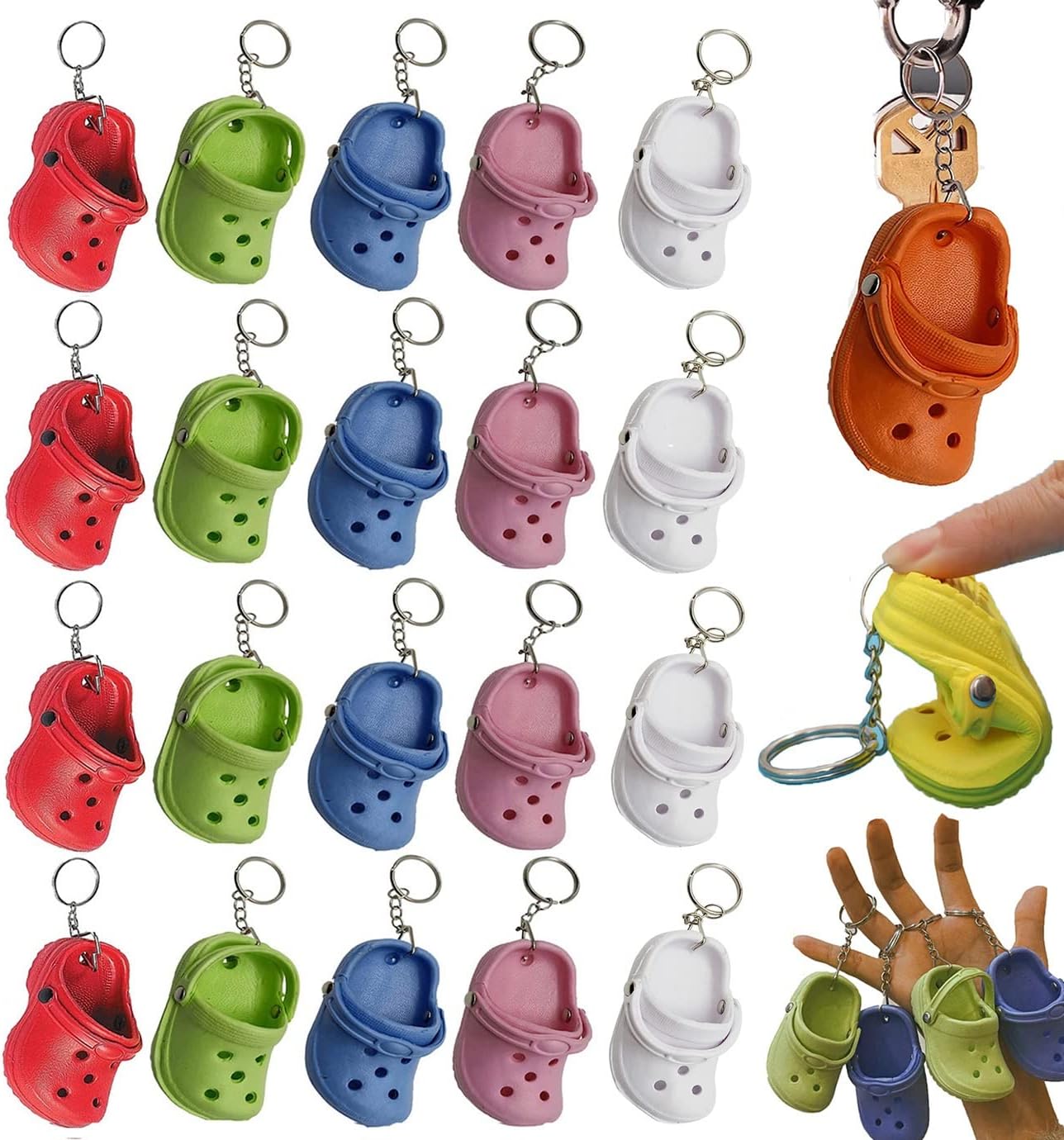 Amazon.com: ALREMO Women Cute Shoes Style Keychain - 20Pcs Mini Croc ...