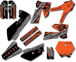 Amazon.com: Gray & Orange Slick Racing Graphics Kit fits 06-12 KTM 85sx ...