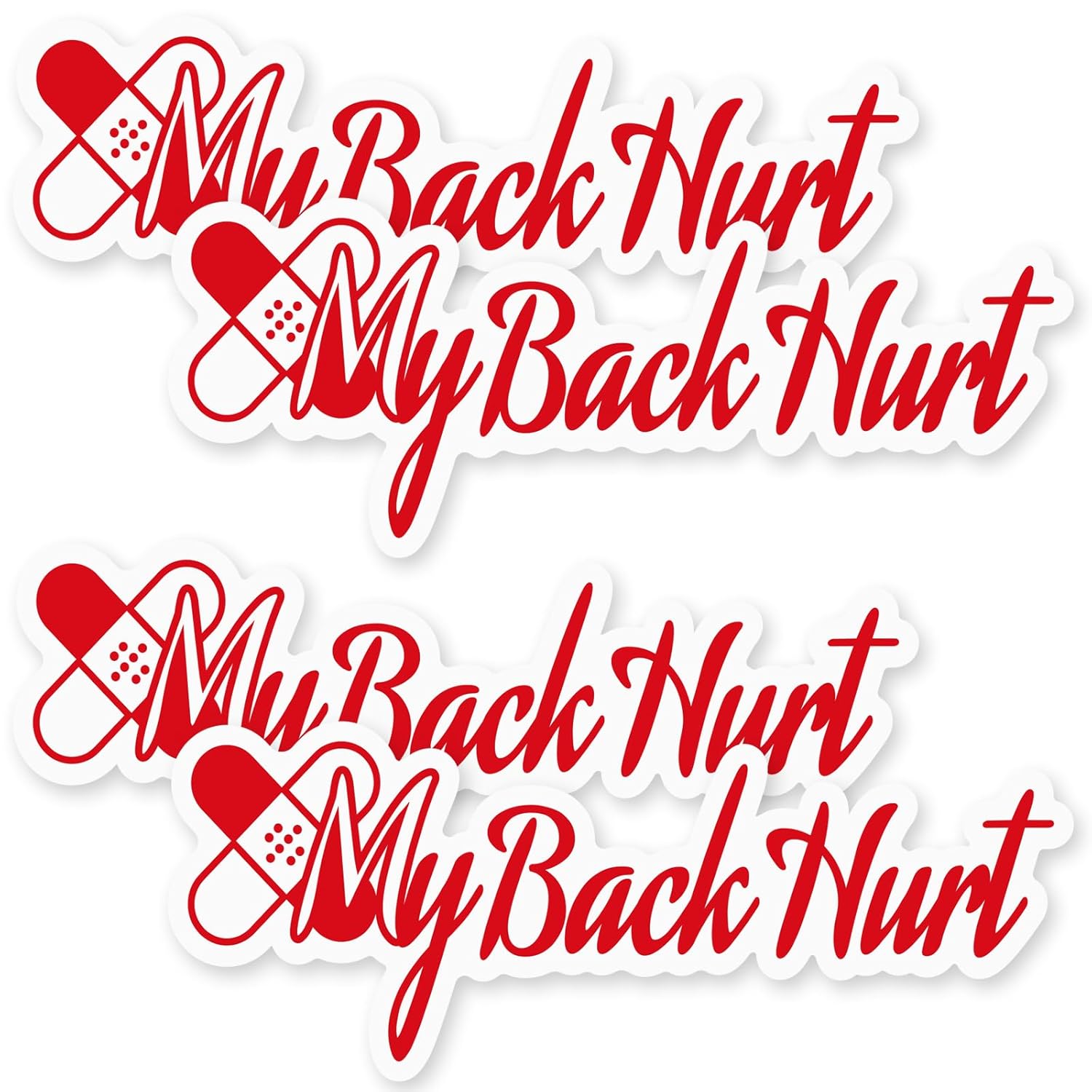 4st My Back Hurts Sticker, Hardhat Sticker for Toolbox, Funny Red ...