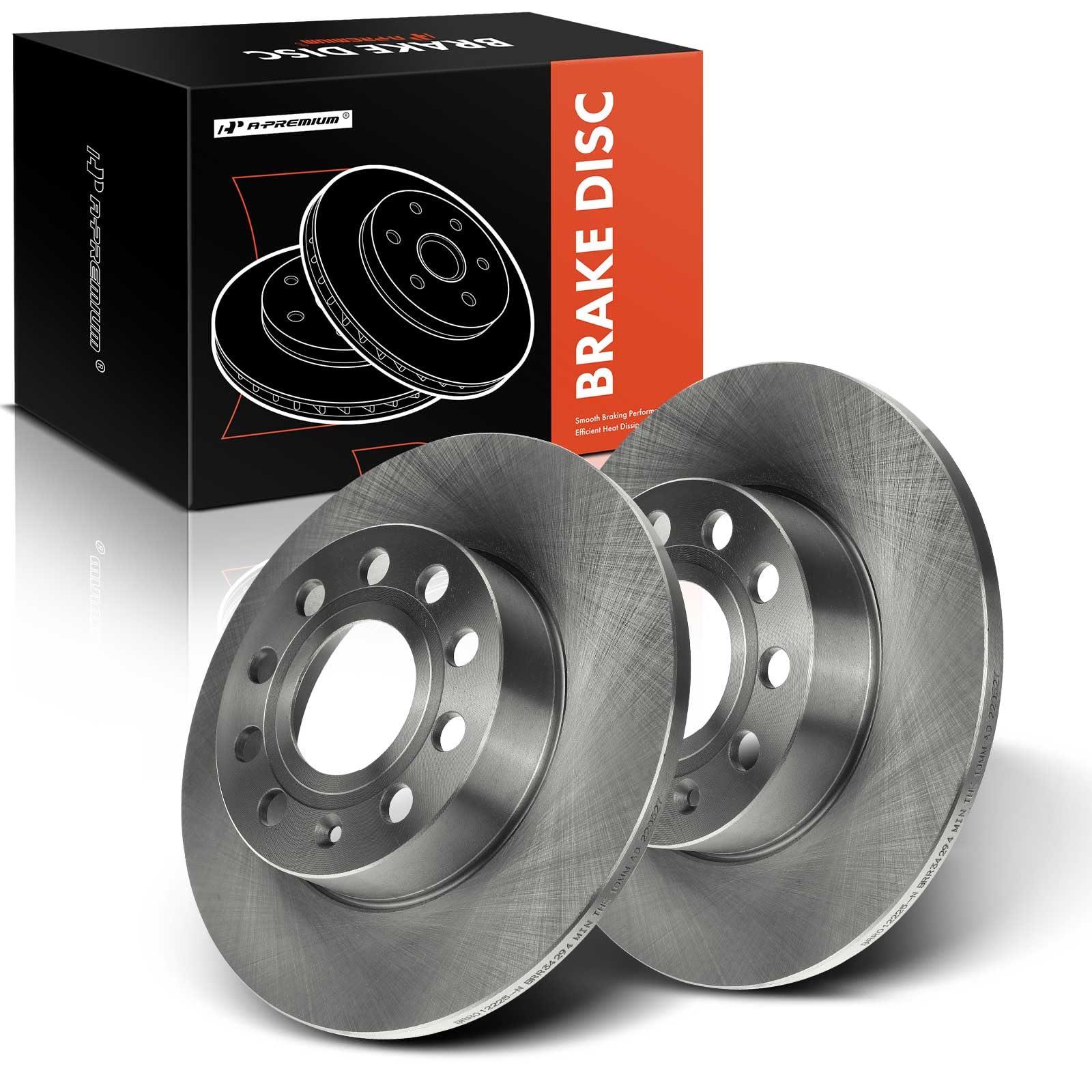 A-Premium 10.24 inch(260mm) Rear Solid Disc Brake Rotors Compatible with Select Audi and ...