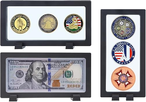 Amazon.com: Allsum 3-Pack Challenge Coin Display, Currency Frame Holder ...