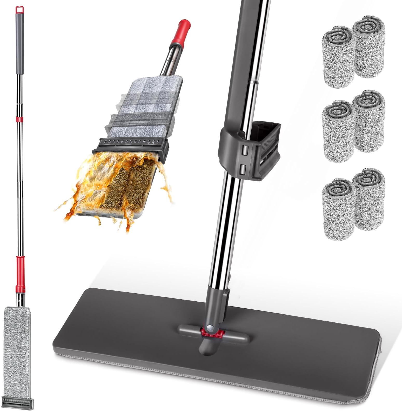 Amazon.com: EZ SPARES X-Type Microfiber Hardwood Floor Mop, 3 ...