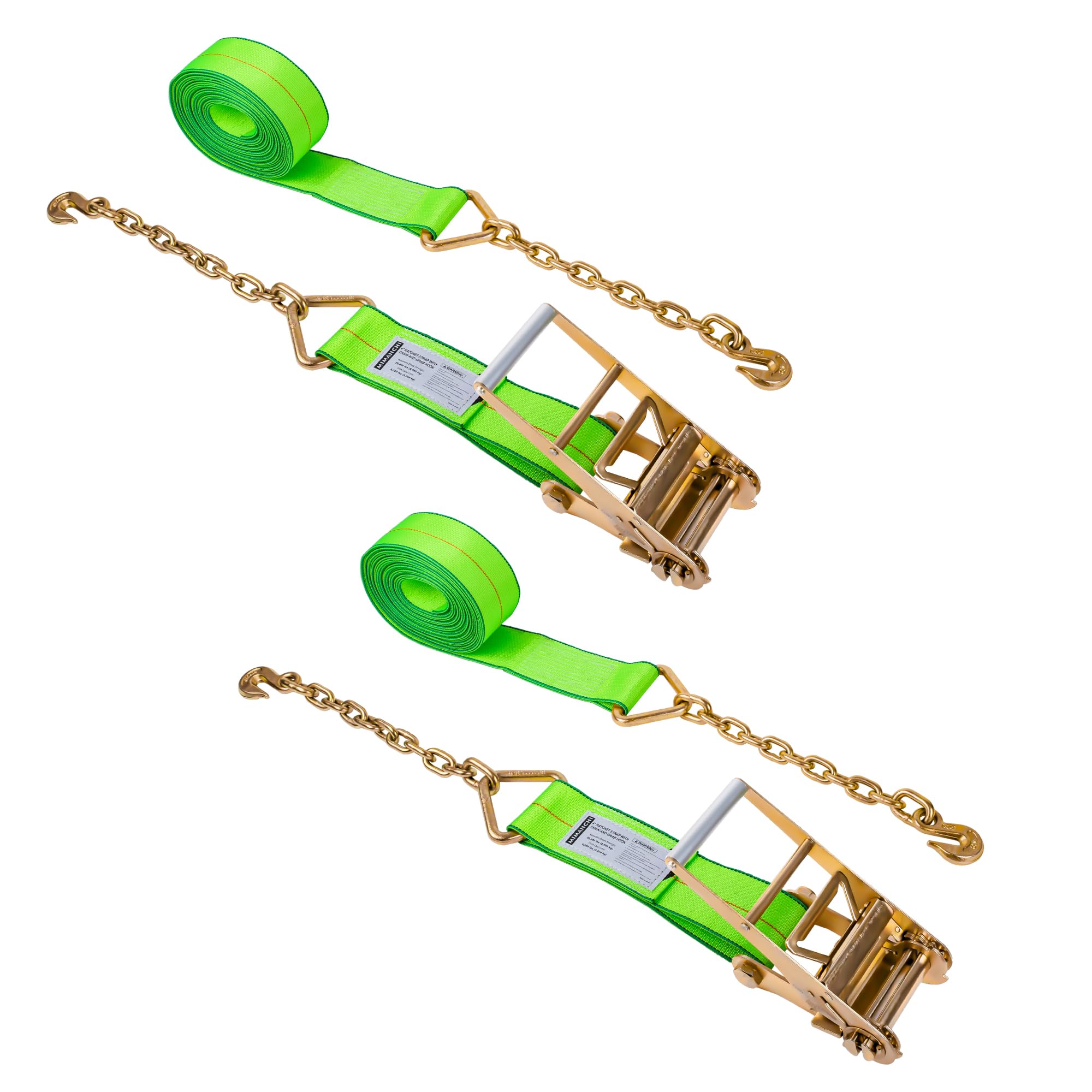 Amazon.com: Mimanchi 4 inch 40 ft Ratchet Straps with Chain Extension ...