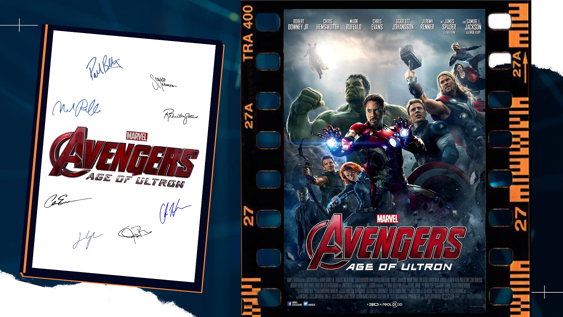 Avengers Age Of Ultron Movie Poster And Autograph Signed Print ...