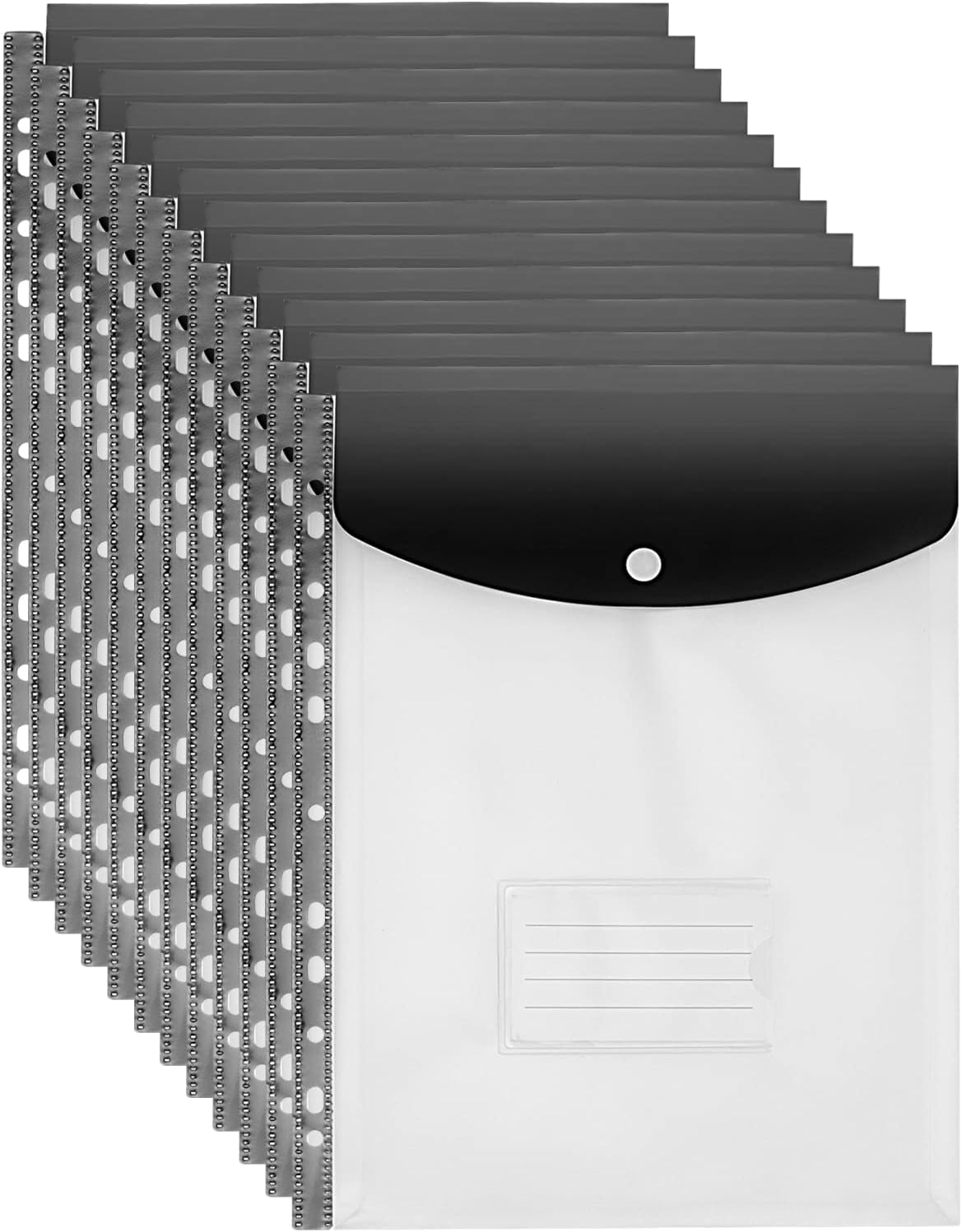 ZEONHAK 24 PCS A4 Punched Pocket Folder Bag, 11 Hole Expandable Binder ...