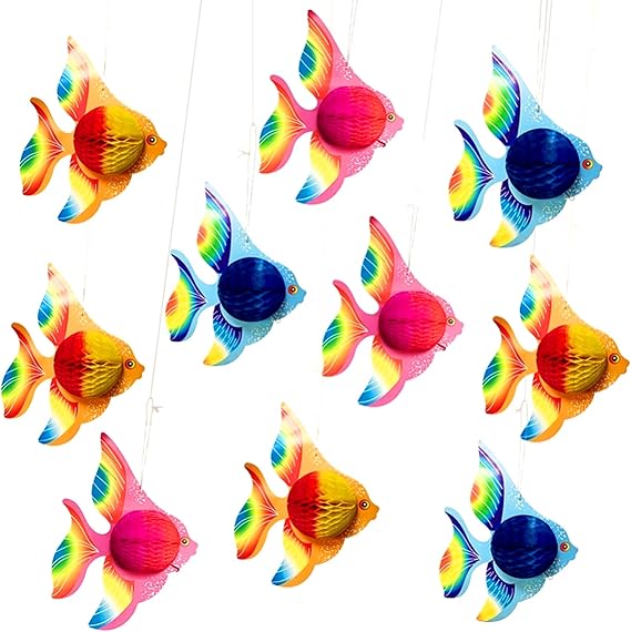 Amazon.com: GuassLee 10pcs Tissue Fish Decoration - 10” Tropical Party ...
