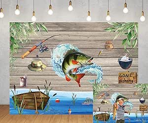 Amazon.com : XIIULANGS Rustic Wood Good Fishing Backdrop Fisherman ...