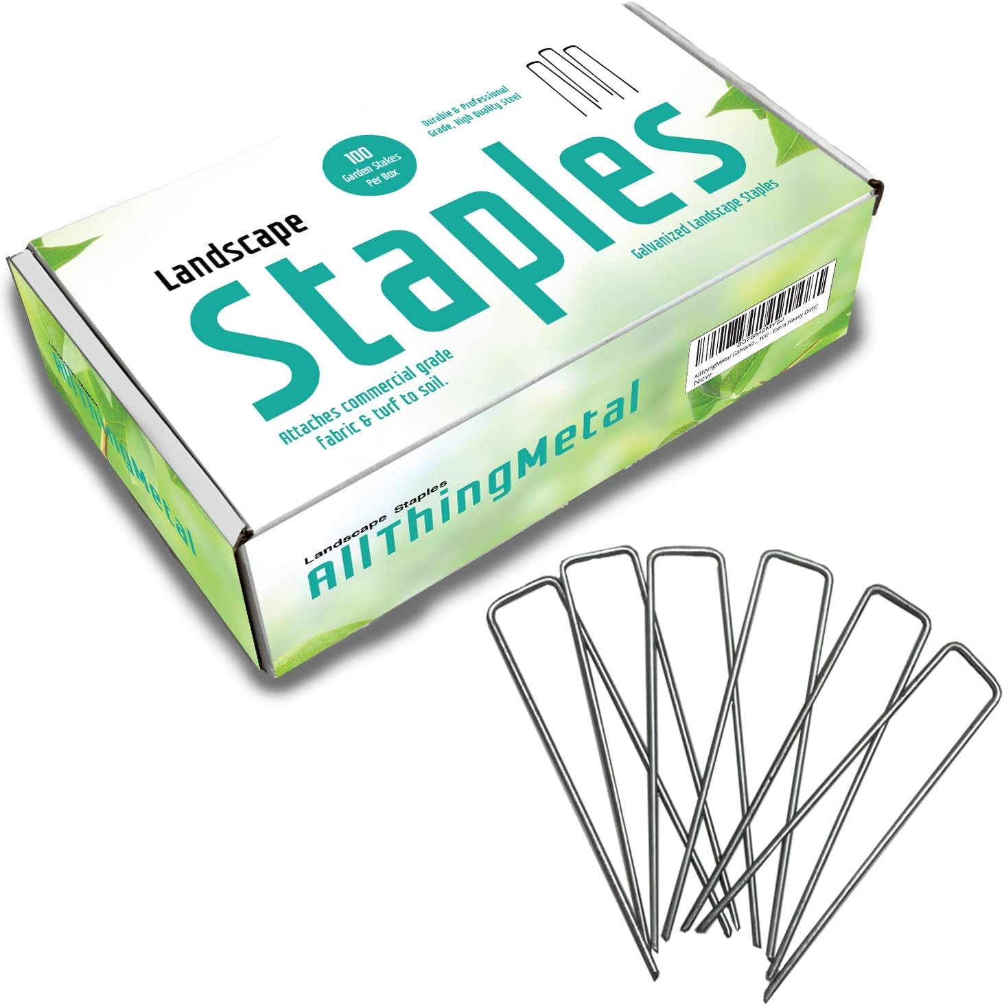 Amazon.com : AllThingMetal Galvanized Garden Stakes Landscape Staples ...